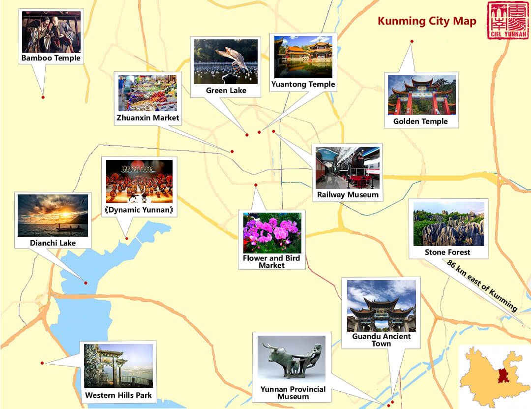 Carte du Yunnan - Plan des villes - Ciel Yunnan